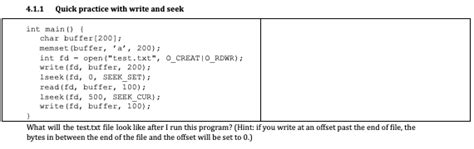 Solved Bytes In Between The End Of The File And The Offset Chegg
