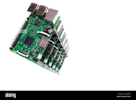 Six Circuit Boards Lying On Each Other With Rj Hdmi And Usb Connectors On Black Reflective