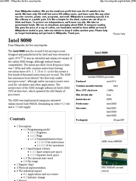 Intel 8080 Electronics Digital Electronics