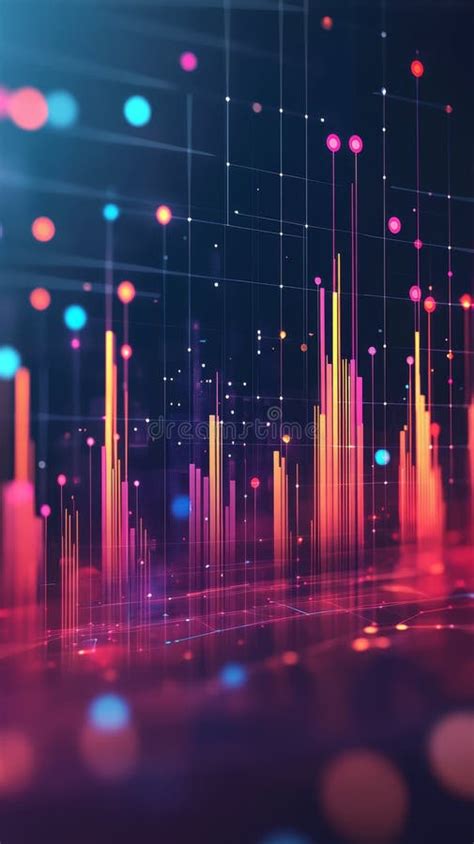 Colorful Abstract Data Visualization With Bars And Dots Stock Illustration Illustration Of