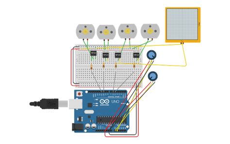 Circuit Design Dron Con Modulo Joistick Tinkercad