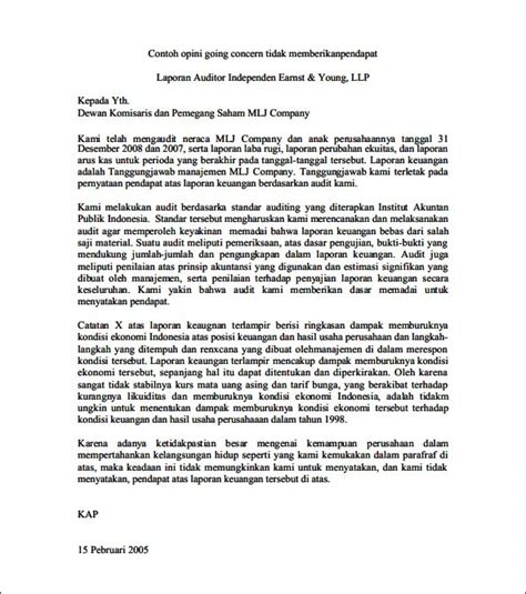 5 Contoh Opini Audit Going Concern Dalam Laporan Keuangan