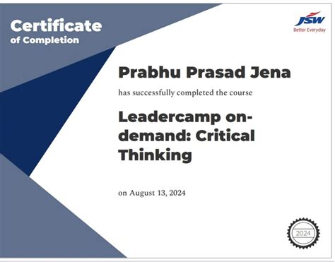 Prabhu Prasad Radhamohan Jena On Linkedin Critical Thinking Course Complete With 80 Score