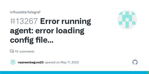 Error Running Agent Error Loading Config File Confnf