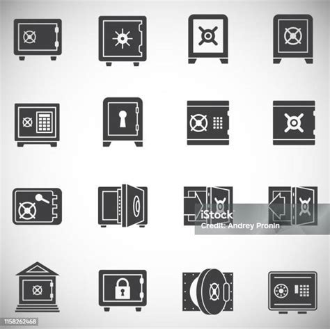 그래픽 및 웹 디자인에 대 한 배경에 설정 된 돈 안전 아이콘 간단한 그림 웹 사이트 버튼 또는 모바일 앱에 대한 인터넷 개념 기호입니다 0명에 대한 스톡 벡터 아트 및