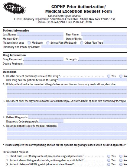 Free Cdphp Prior Prescription Rx Authorization Form Pdf
