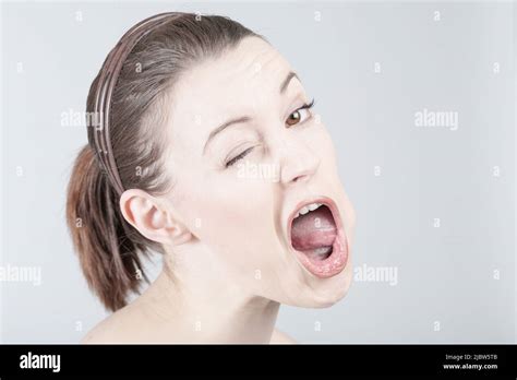young woman shows emotional expressions Stock Photo - Alamy