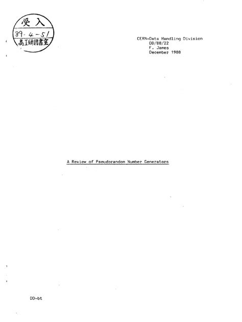 A Review Of Pseudorandom Number Generators Pdf