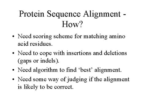 Protein Sequence Alignment And Database Searching What Is