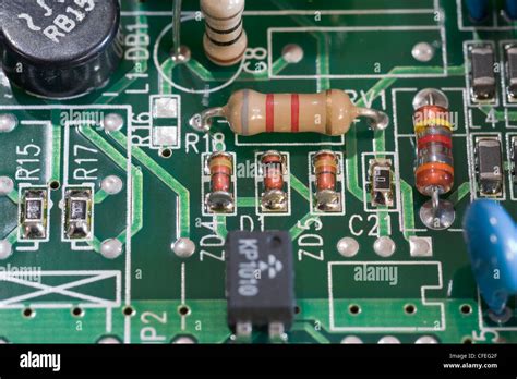Resistor Electronic Component Next To Diodes And Other Electronics Stock Photo Royalty Free
