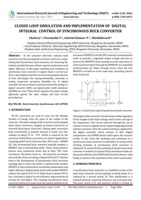 Closed Loop Simulation And Implementation Of Digital Integral Control