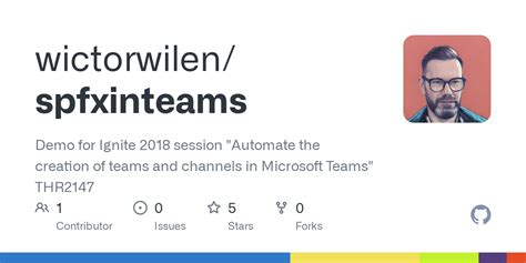 GitHub Wictorwilen Spfxinteams Demo For Ignite Session Automate The Creation Of Teams