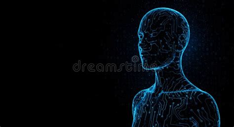Silhouette Circuit Pattern Binary Code A Futuristic Concept Depicting A
