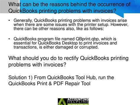 PPT QuickBooks Printing Problems With Invoices PowerPoint Presentation ID