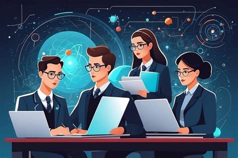 Premium Photo Students Studying The Potential Applications Of Quantum Computing