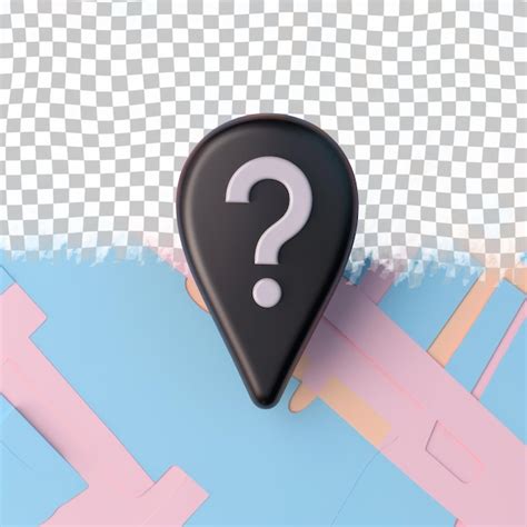 Premium PSD A Map With A Question Mark On It And A Black Arrow