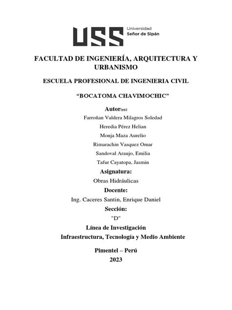 Bocatoma Chavimochic Pdf Hormigón Ciencias Fisicas