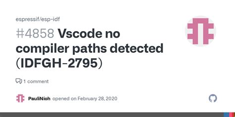 Vscode No Compiler Paths Detected IDFGH Issue Espressif Esp Idf GitHub