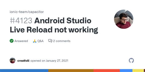 Android Studio Live Reload Not Working Ionic Team Capacitor Discussion GitHub