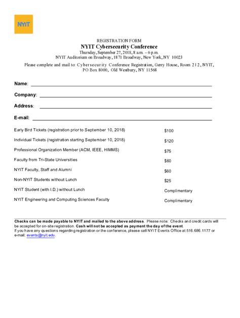 Fillable Online Cybersecurity Conference Registration Form Fax Email Print Pdffiller