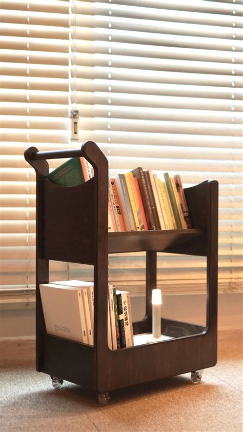 데스크테리어 카밍북카트 우드 이동식 책꽂이 원목 책장 서재 카트 북 트롤리 오늘의집 쇼핑