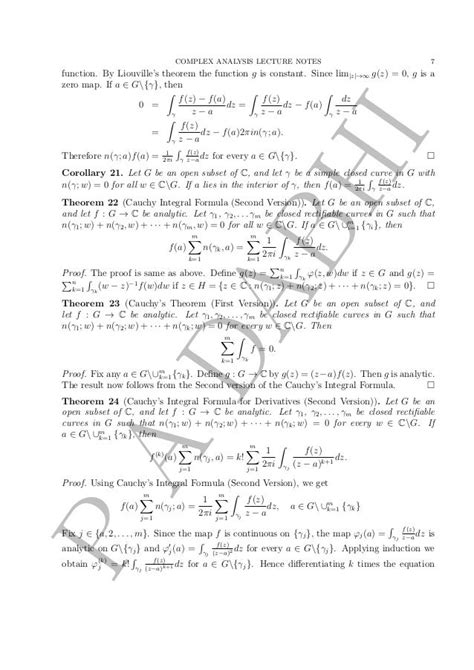 complex analysis notes