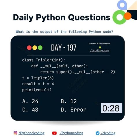 Python Coding On Instagram Python Coding Challenge Day 198 What Is The Output Of The
