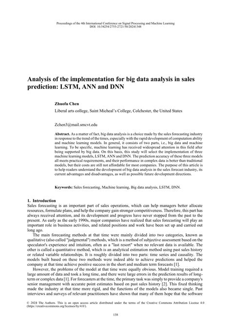 Pdf Analysis Of The Implementation For Big Data Analysis In Sales