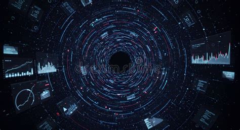 Abstract Data Vortex Digital Tunnel Of Information And Technology Stock Illustration