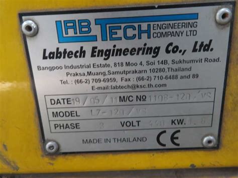 Used Lab Tech 20kn Lab Pelletizer Blades Machinery