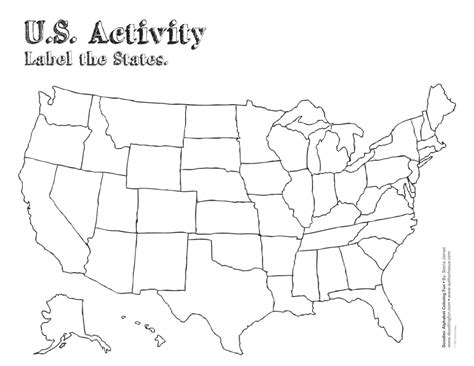 50 States Printable Map