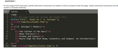 Solved QUESTION 1 For The Image Of PHP Code Below Identify Chegg