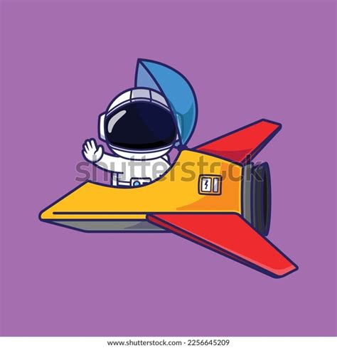 Cute Astronaut Character Spaceship Stock Vector Royalty Free