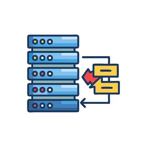 Stylized Server Data Flow Diagram Illustration For Processing Concepts