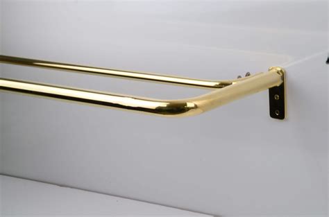 French Return Brass Double Curtain Rod With Solid Brass Rings For