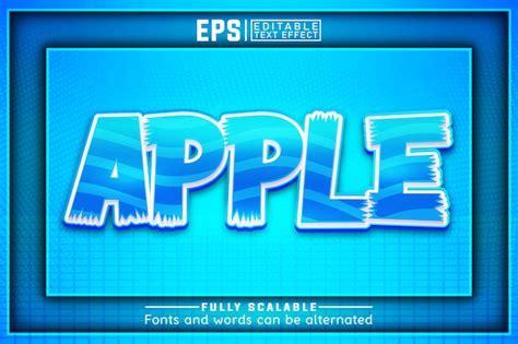 Premium Vector Apple 3d Editable Text Effect