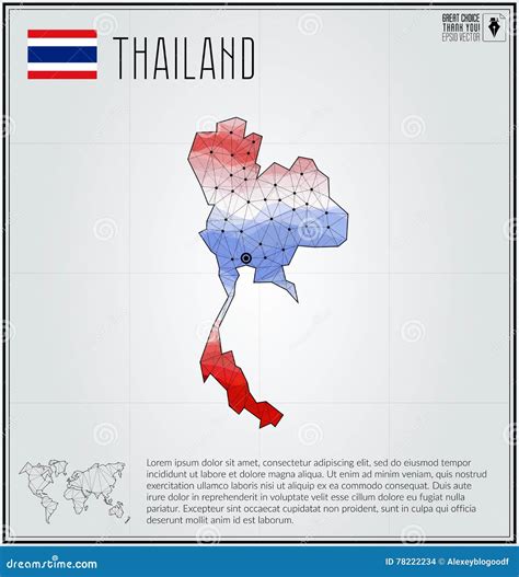 Thailand Map In Geometric Polygonal Style Polygonal Abstract World Map