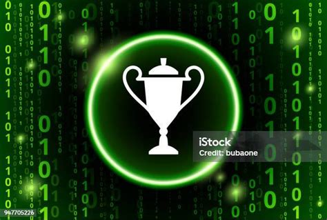 Trophy Binary Code Vector Pattern Background Stock Illustration