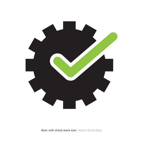 Premium Vector Gear With Checkmark Icon Design Vector Illustration