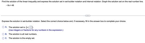 Solved Find The Solution Of The Linear Inequality And Chegg Com