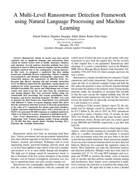 multi level ransomware detection framework pdf ransomware library