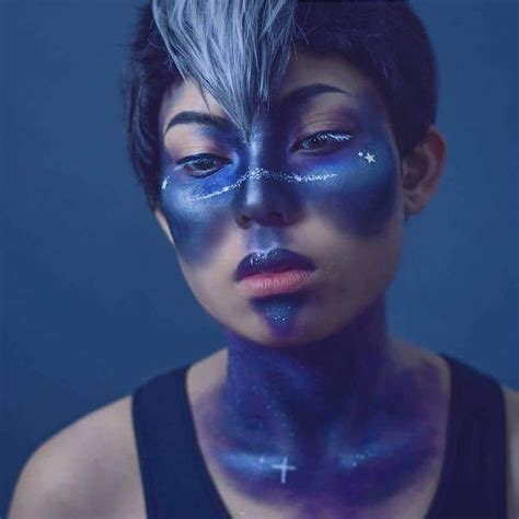 Galaxy Face Makeup Creates The Swirling Cosmos Across The Skin Galaxy