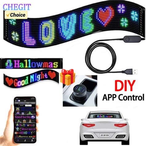 Led Matrix Pixel Panel Rgb Pattern Graffiti Scroll Text Animation Car Logo Display Gesture Night