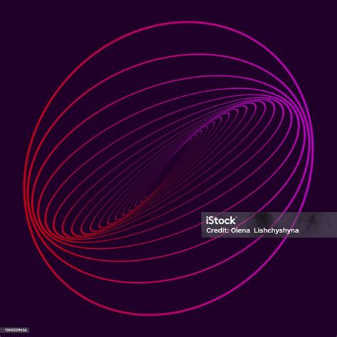 트위스트 컬러 나선형 곡선 와이어프레임 터널 벡터 기술 로고 요소입니다 점에 의한 원근감에 대한 스톡 벡터 아트 및 기타 이미지