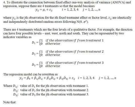 Solved 4 To Illustrate The Connection Between Fixed Effect