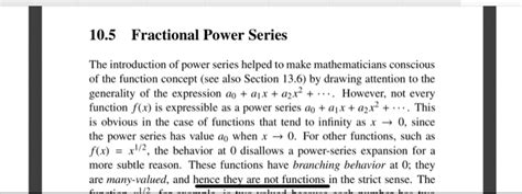Solved 10 5 Fractional Power Series The Introduction Of