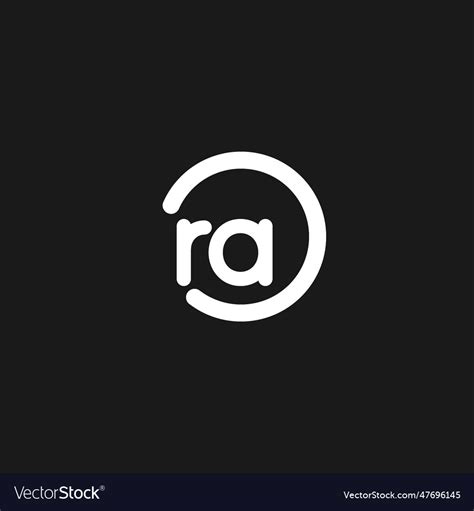 Initials Ra Logo Monogram With Simple Circles Vector Image