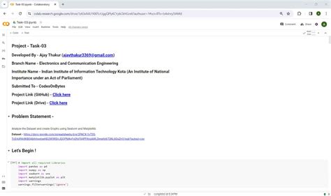 Ajay Thakur On Linkedin Codesonbytes Internship Internexperience Datascience Dataanalysis
