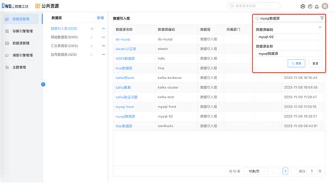 数据层管理 普元数据开发平台