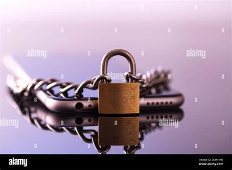 Modern Smartphone With A Lock Data Protection Mobile Phone Security